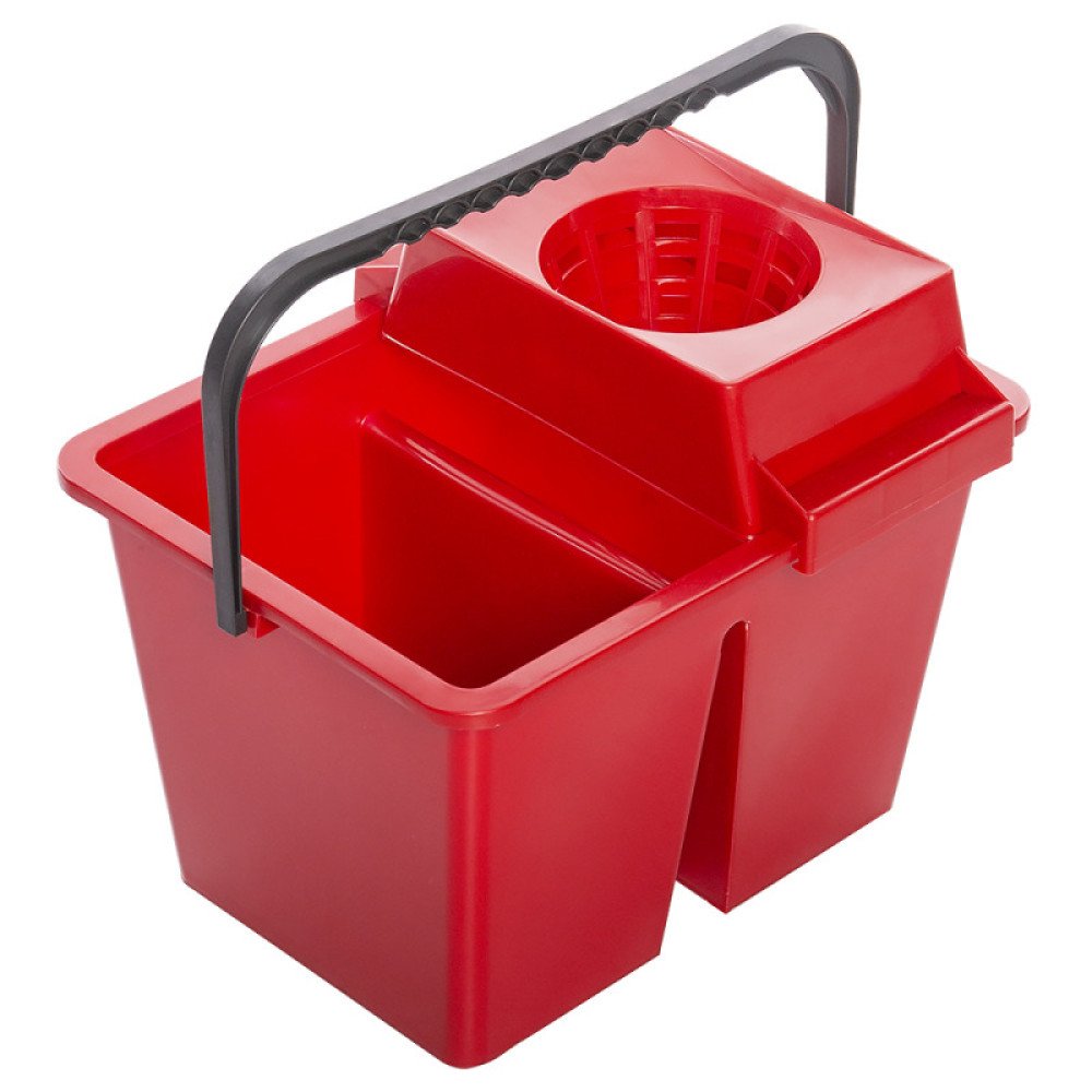 Double Bucket with Squeezer Esenia, 2 x 7L, Red - Pro Detailing