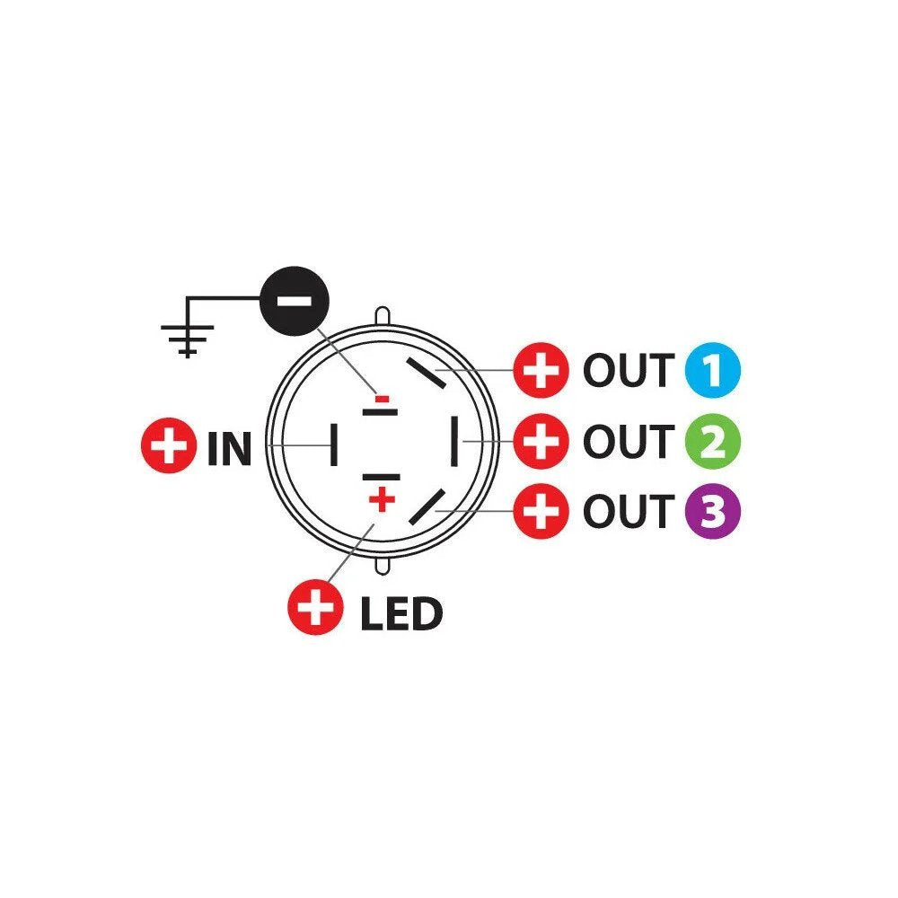 Rotating Switch Lampa, 12/24V, 10A - Pro Detailing
